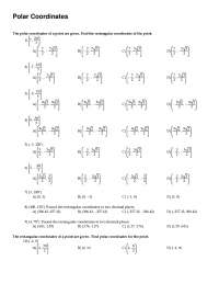 Polar Coordinates - Calculus - Exercise - Docsity