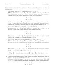 Calculation of Extrema - Multivariable Calculus - Solved Past Paper - Docsity