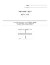 Gradient of Function - Multivariable Calculus - Past Paper - Docsity