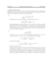 Limits and Continuity - Multivariable Calculus - Solved Past Paper - Docsity