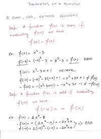 Properties of a Function - College Algebra - Lecture Notes - Docsity