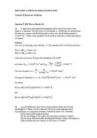 Vector Equations - Higher Physics - Solved Past Paper - Docsity