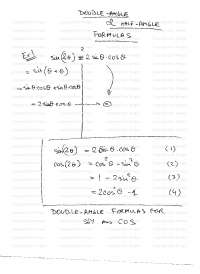 Double and Half Angles Formulas - Trigonometry - Lecture Notes - Docsity