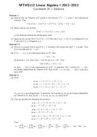 Theorem - Linear Algebra - Solved Exercise - Docsity