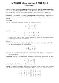 Left Invertible - Linear Algebra - Exercise - Docsity