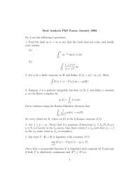 Limit - Real Analysis - Exam - Docsity