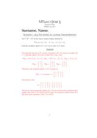 Standard Matrix - Linear Algebra - Solved Exam - Docsity