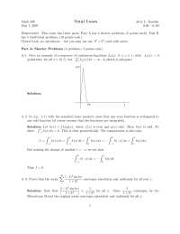 Sequence - Advanced Analysis - Solved Exam - Docsity