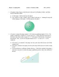 Equilibrium Length - Physics for Scientist and Engineers - Past Paper ...