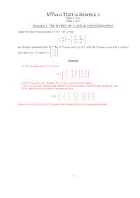 Pivot Positions - Linear Algebra - Solved Exam - Docsity