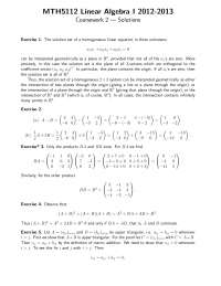 Homogeneous Linear Equation - Linear Algebra - Solved Exercise - Docsity