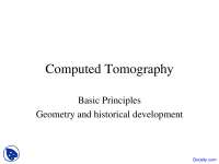 Basic Principles of Computed Tomography - Medical Imaging - Lecture ...