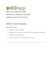 Points - Linear Programming - Exam - Docsity