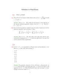 Taylor Series - Fourier Analysis - Solved Exam - Docsity