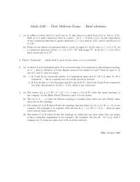 Continuous Function - Introduction to Topology - Solved Exam - Docsity