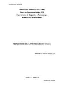 Testes com enzimas, propriedades da urease - enzimas: propriedades da ...