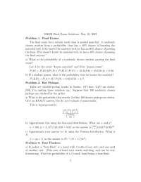 Running a Machine - Probability - Solved Exam - Docsity