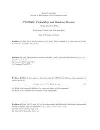 Joint Distribution - Probability - Exam - Docsity