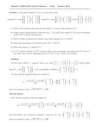 Fredholm Alternative - Matrix Methods - Solved Exam - Docsity
