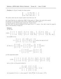 Nonsingular - Matrix Methods - Solved Exam - Docsity