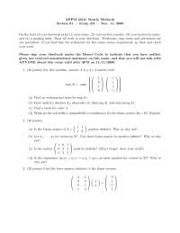 Basis for Coker - Matrix Methods - Exam - Docsity