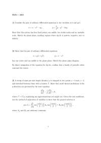 Ordinary Differential Equations - Mathematics - Exam - Docsity