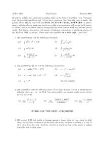 Derivatives - Calculus One for Engineers - Exam - Docsity