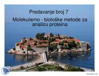 Molekularna genetika-Analiza Proteina Part1-slajdovi | Slajdovi' predlog Genetika - Docsity
