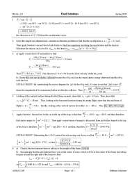 Constant Acceleration - General Physics - Solved Past Paper - Docsity