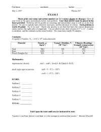 Uniform Beam - General Physics - Past Paper - Docsity