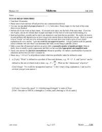 Product of Force and Distance - General Physics - Past Paper - Docsity