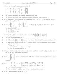 Parametric Vector - Linear Algebra for Arts and Sciences - Exam - Docsity