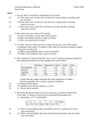 Remaining Cards - Advanced Quantitative Methods - Exam | Exams Mathematics - Docsity