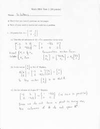 Parametric Vector - Linear Algebra - Solved Exam - Docsity