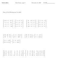 Cubic Polynomial - Linear Algebra - Exam - Docsity