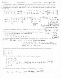 Augmented Matrix - Linear Algebra - Quiz Solution - Docsity