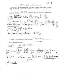 2 Solved Problems on Horizontal Asymptote - Quiz 3 | MATH 113 - Docsity