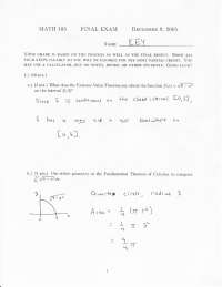 Extreme Value Theorem - Calculus - Solved Exam - Docsity