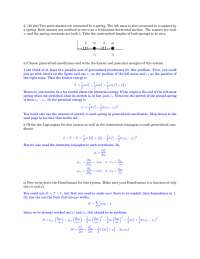 Potential Energies of System - Classical Mechanics - Solved Exam - Docsity