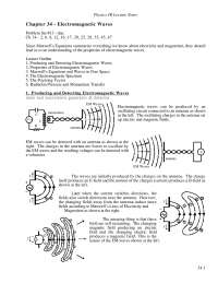 Electromagnetic Waves - Electricity and Magnetism - Notes - Docsity