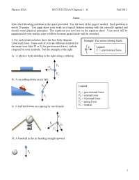 Free Body Diagram - General Physics - Solved Exam - Docsity