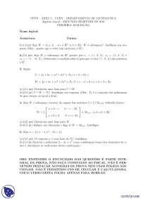 Álgebra Linear - 2010- Prova - Matemática - UFPE - Docsity