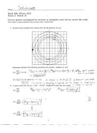 Contour Plot - Multivariable - Solved Exam - Docsity