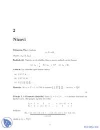 Nizovi-Vezbe-Matematicka analiza 1-Matematika (1) | Vežbe' predlog Matematička analiza - Docsity