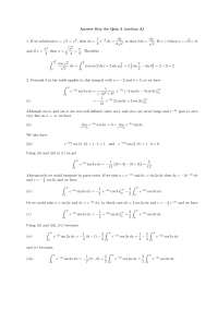 Second Integral - Calculus - Solved Quiz - Docsity