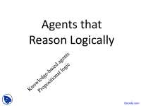 Reason Logically - Embedded Intelligent Robotics - Lecture Slides - Docsity