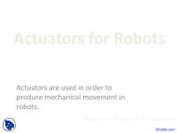 Actuators for Robots - Embedded Intelligent Robotics - Lecture Slides - Docsity