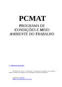 Programa de condições e meio ambiente do trabalho (PCMAT) - PCMAT NO ...