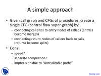 Control Flow Super Graph - Advanced Compiler - Lecture Slides - Docsity