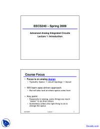 Digital Circuitry - Advanced Analog Integrated Circuits - Lecture Slides - Docsity